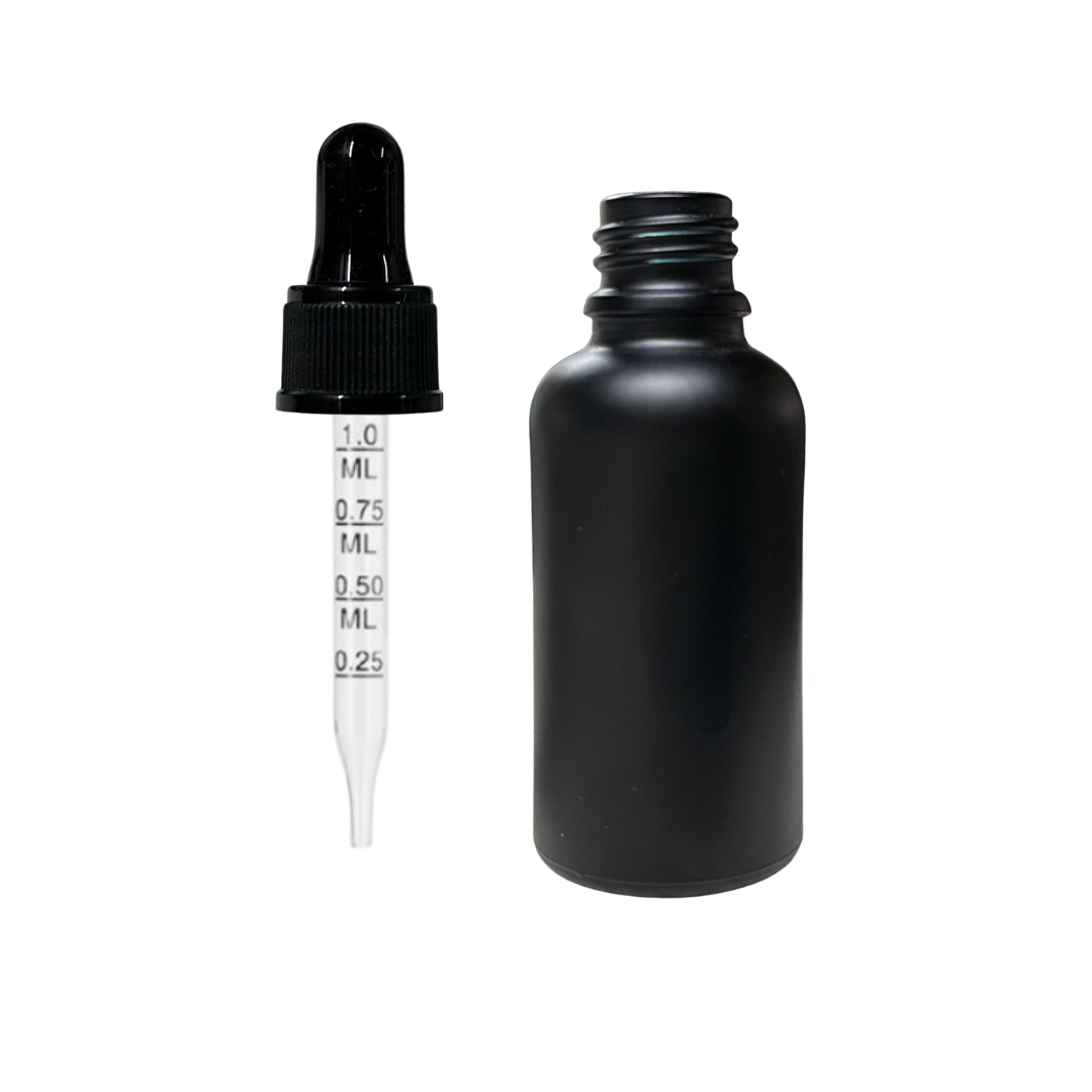 Frasco de Vidrio Multiusos Negro Mate R18 con Tapa Bulbo Graduado Negr ...